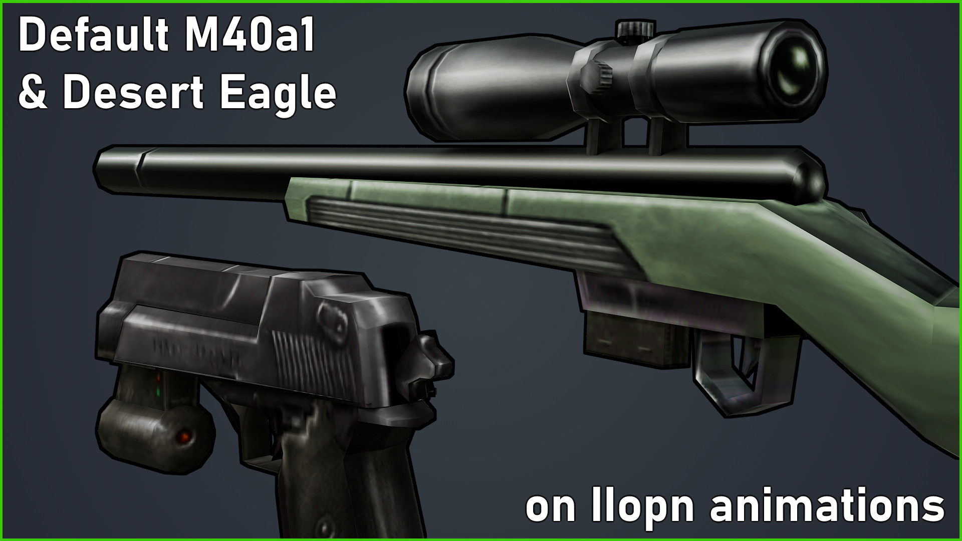 Default M40a1 and Desert Eagle on IIopn animations Mod for Half-Life ...