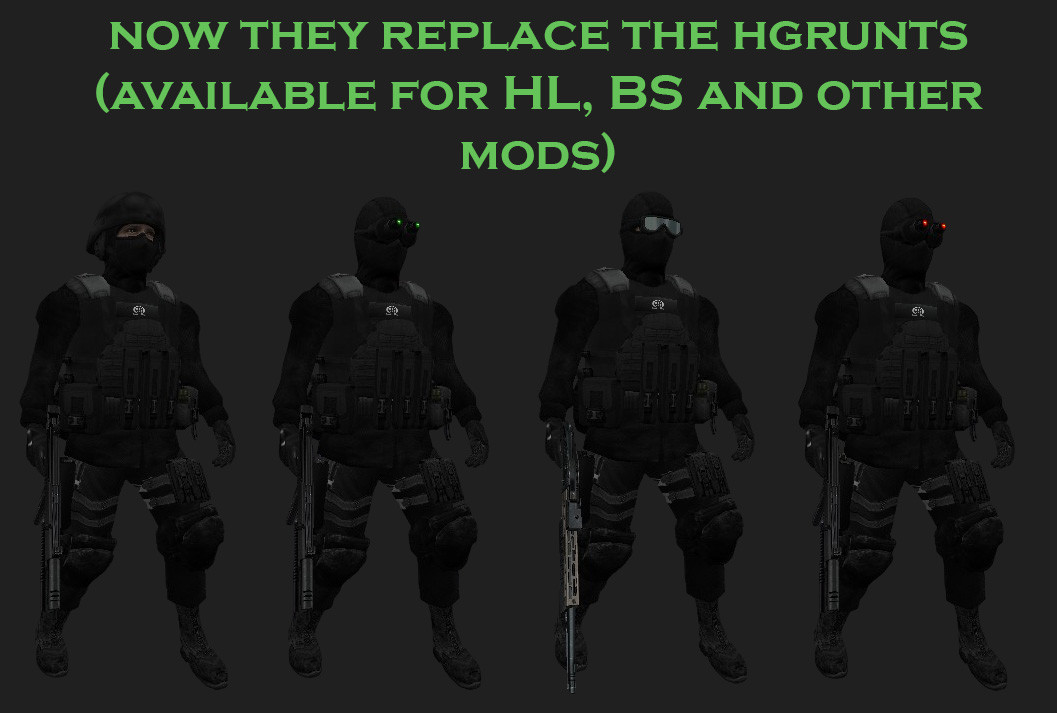 New male assassins Mod for Half-Life: Opposing Force | HL:OF Mods