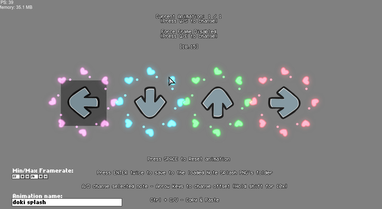 7 different note splashes Mod for Friday Night Funkin' | FNF Mods