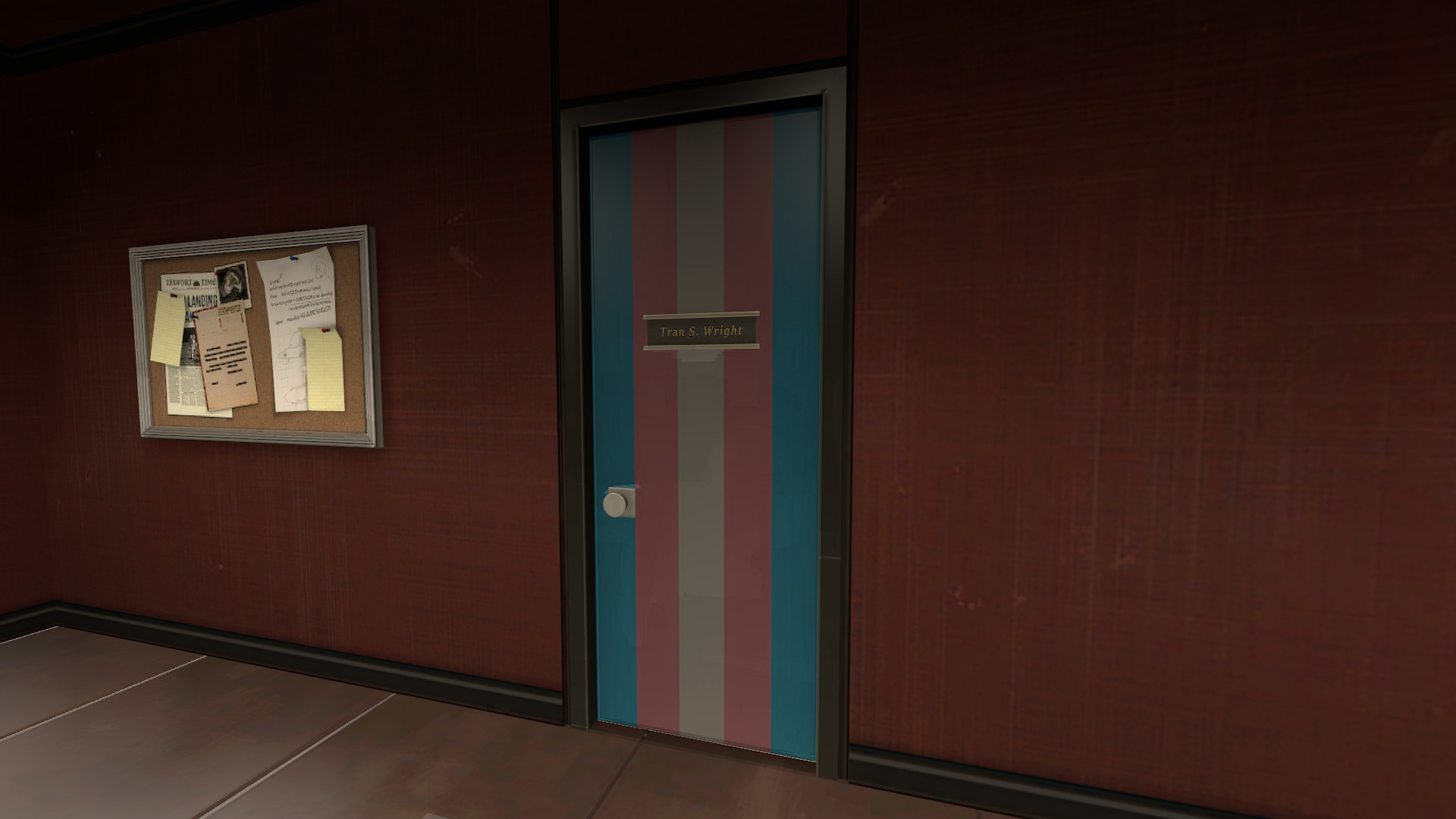 Trans Flag on Tran S. Wright's Door Mod for Team Fortress 2 | TF2 Mods