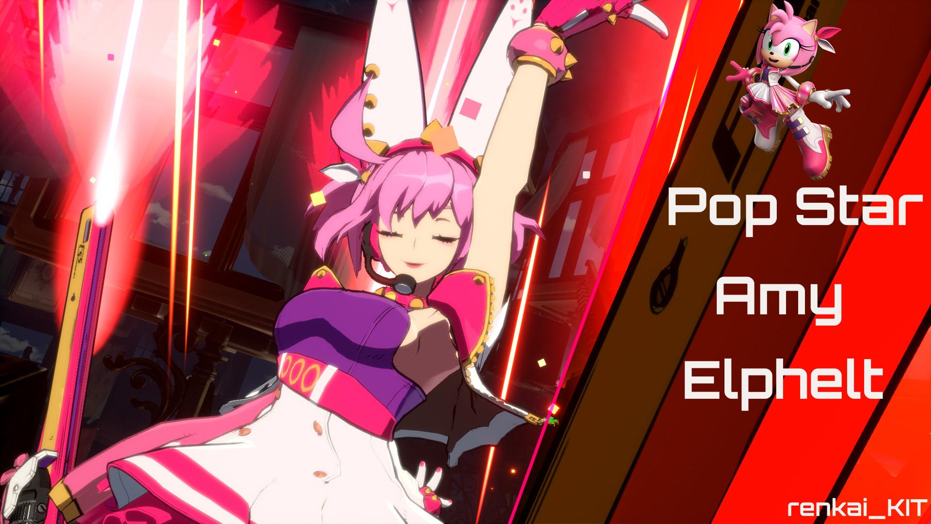 Popstar Amy Elphelt (Color and Mesh Edit) Mod for GUILTY GEAR -STRIVE- | GGST Mods