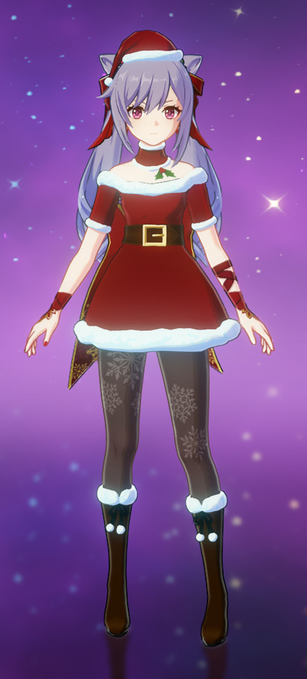 Keqing Santa Outfit Mod for Genshin Impact | GI Mods