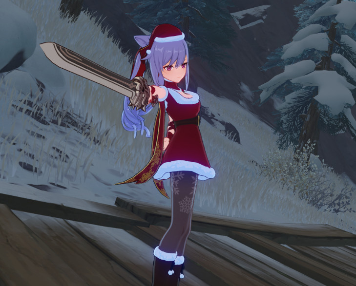 Keqing Santa Outfit Mod for Genshin Impact | GI Mods