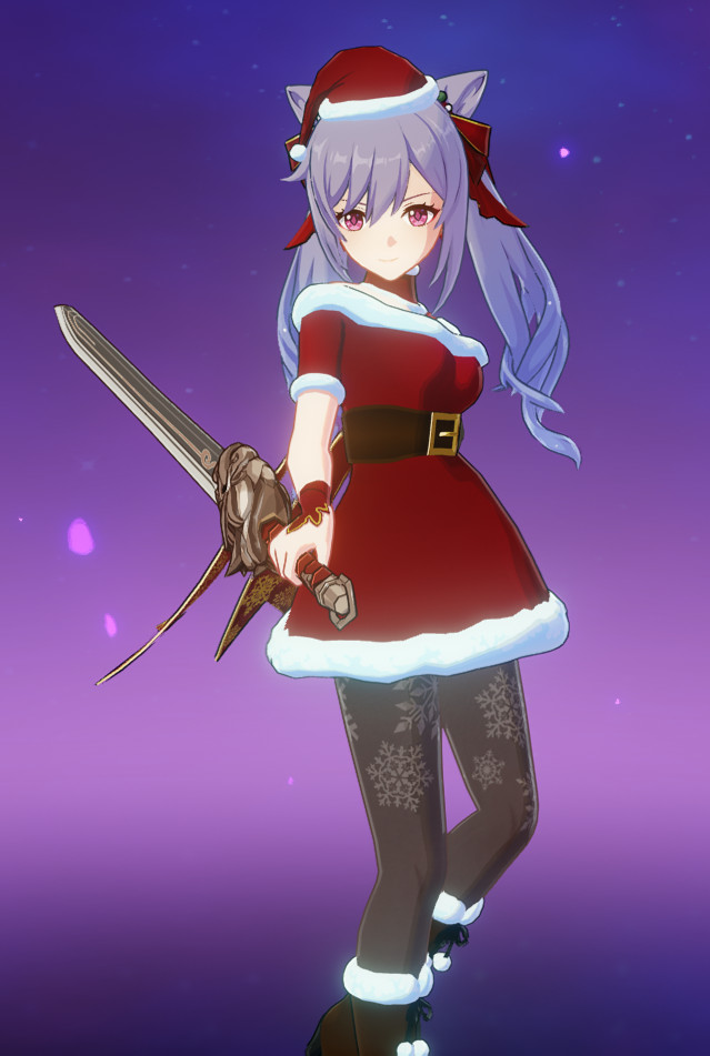 Keqing Santa Outfit Mod for Genshin Impact | GI Mods