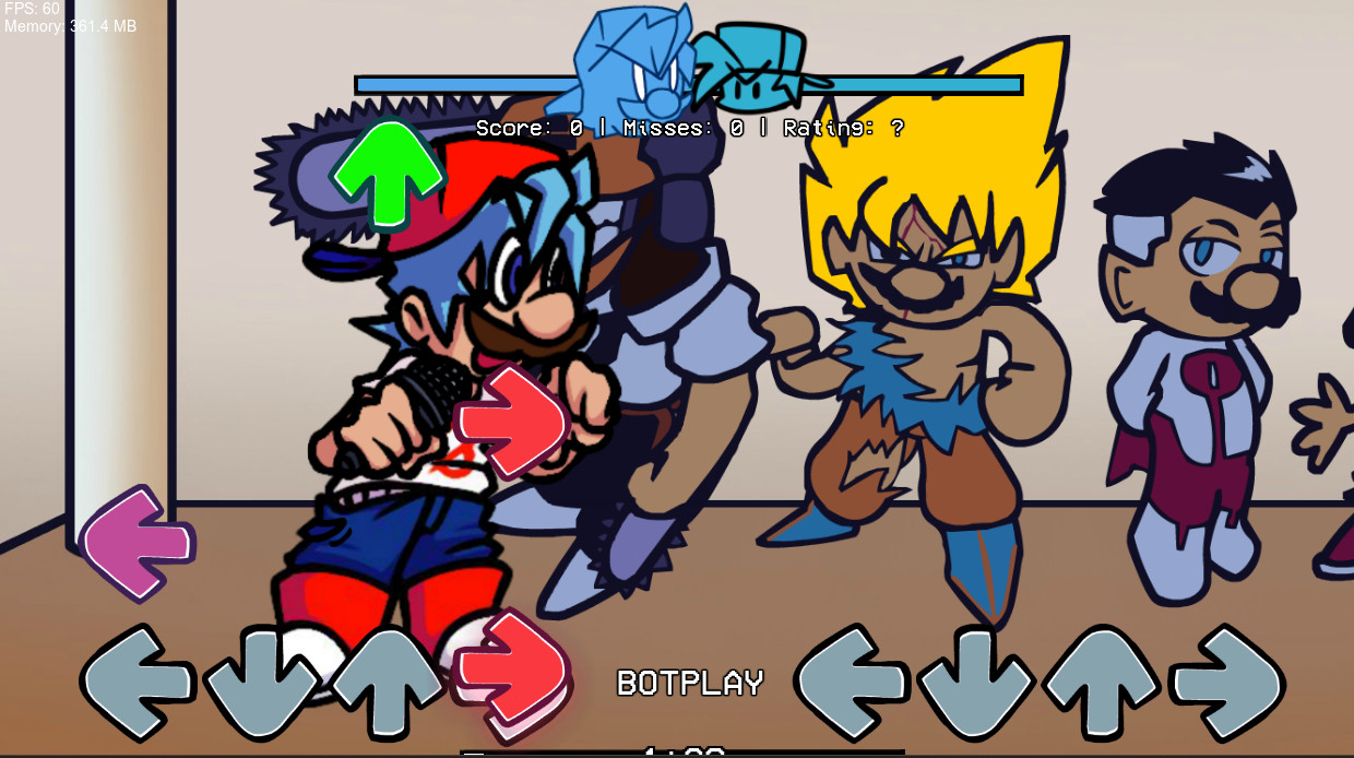 FNF VS BF Mario (One-Shot Mod) Mod for Friday Night Funkin' | FNF Mods