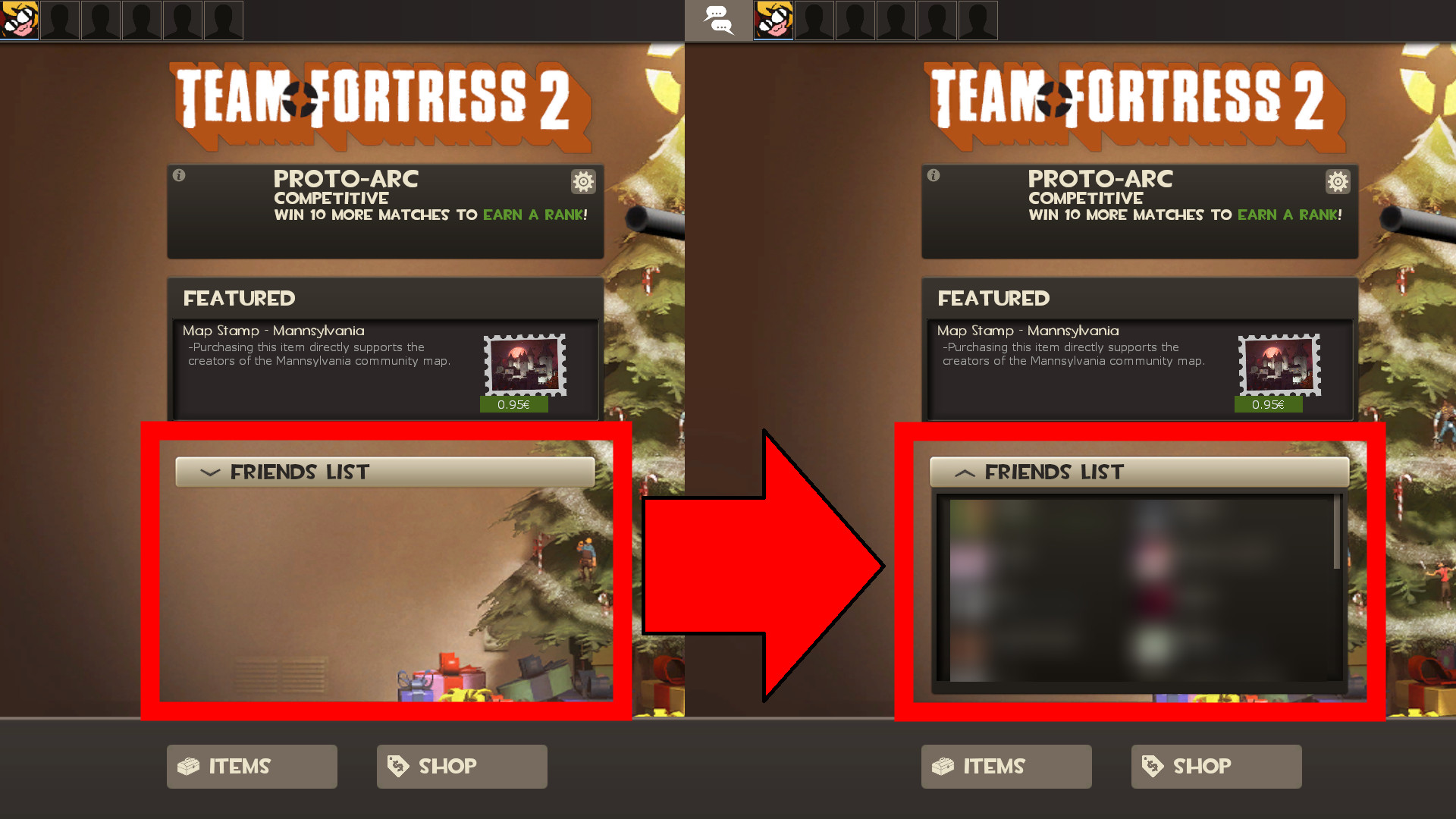 Hide/Show Friends list button Mod for Team Fortress 2 | TF2 Mods