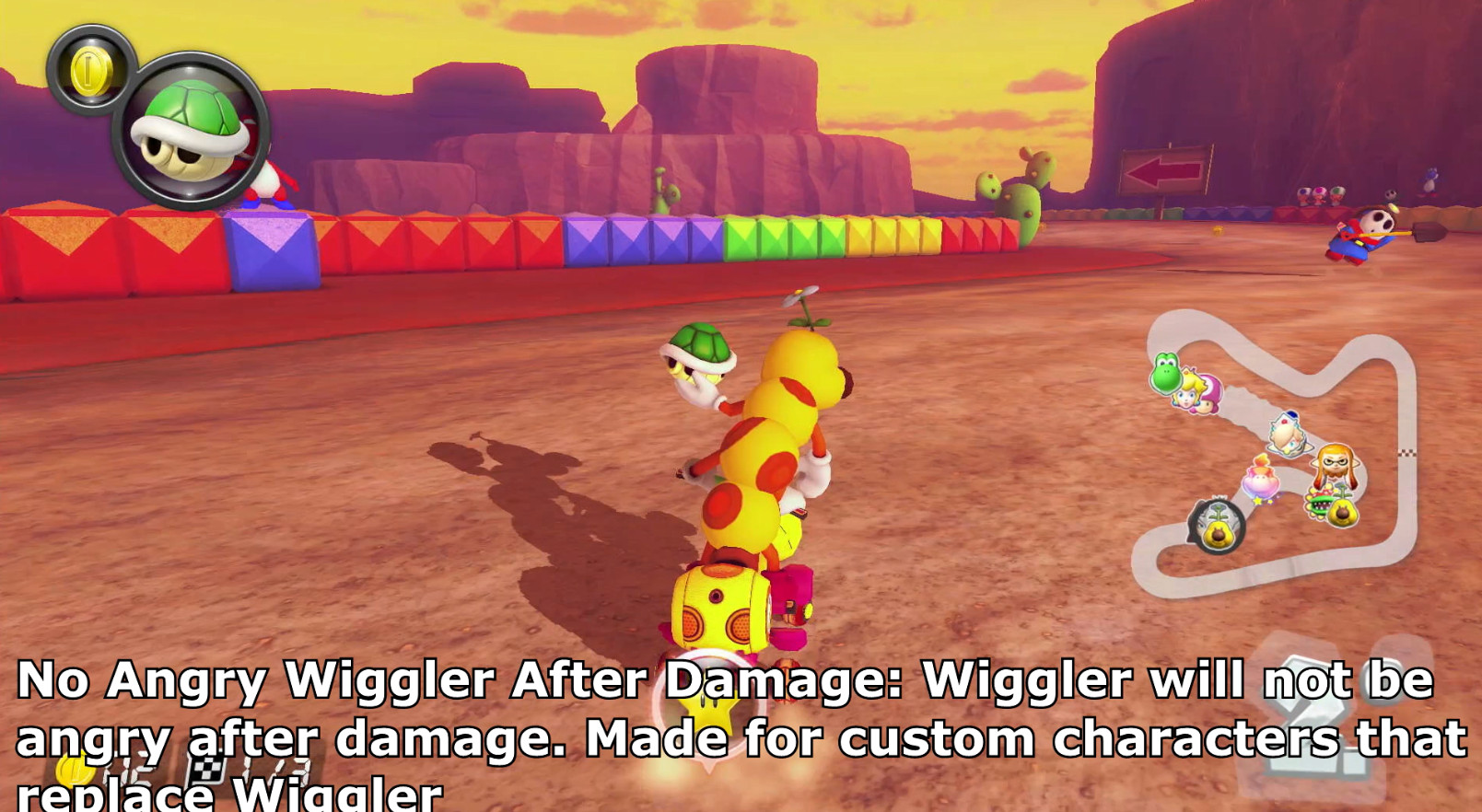 No Angry Wiggler After Damage Mod for Mario Kart 8 Deluxe | MK8D Mods