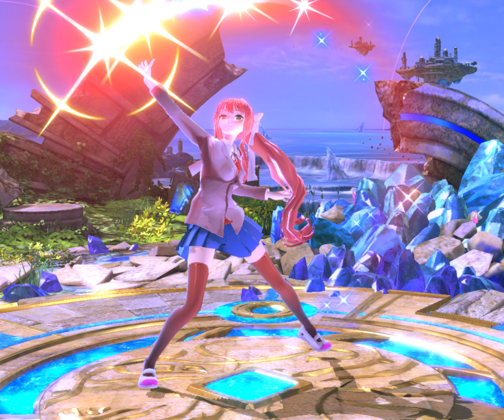 Monika over Zelda Mod for Super Smash Bros. Ultimate | SSBU Mods