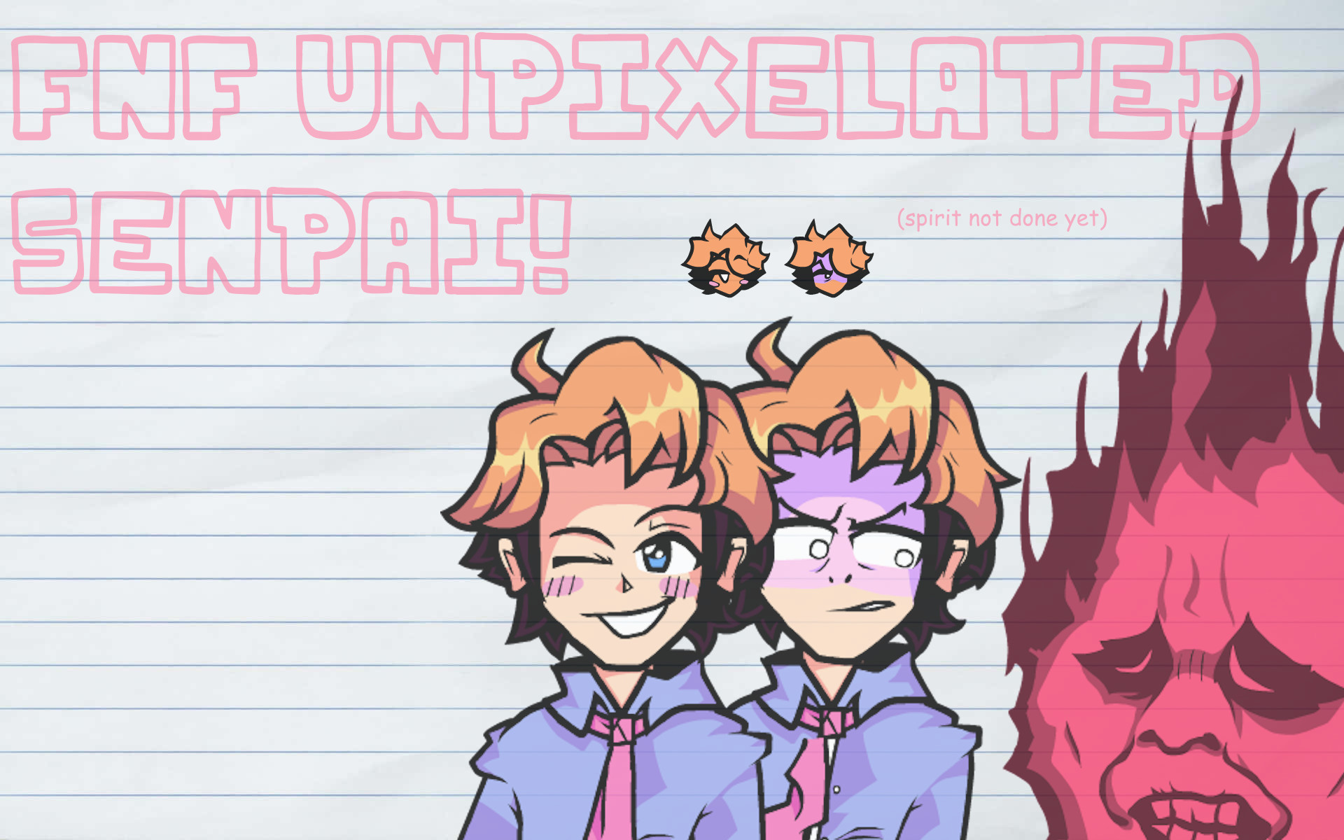 Unpixelated Senpai Mod for Friday Night Funkin' | FNF Mods