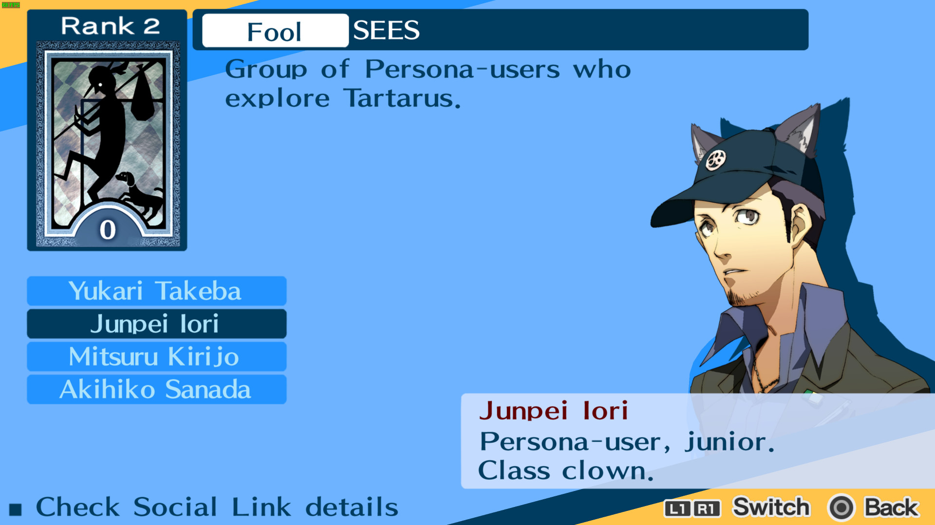 Catboy Junpei Mod for Persona 3 Portable (PC) | P3P PC Mods