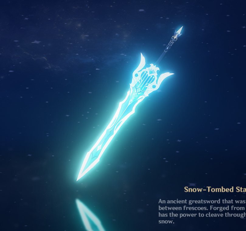 GLOWY Song over Snow Tombed claymore. Mod for Genshin Impact | GI Mods