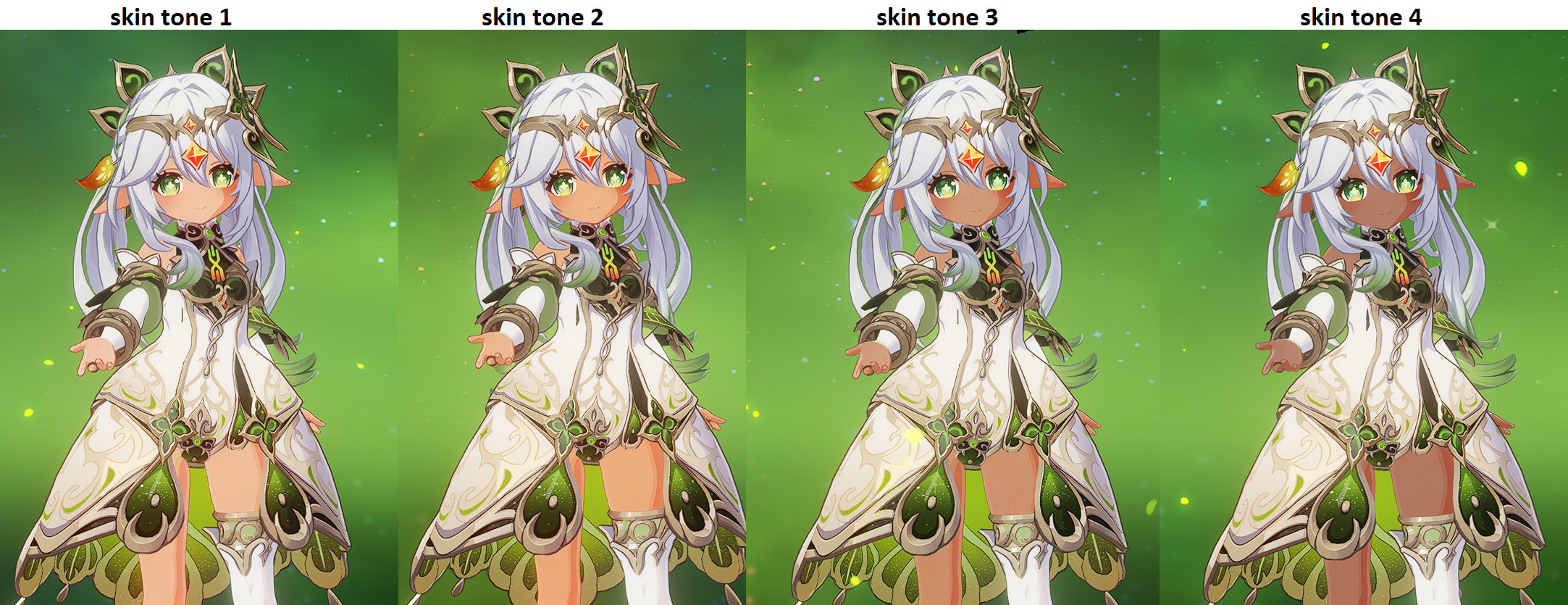Skin Tone Variants for Surasthana Nahida V2.0 Mod for Genshin Impact ...