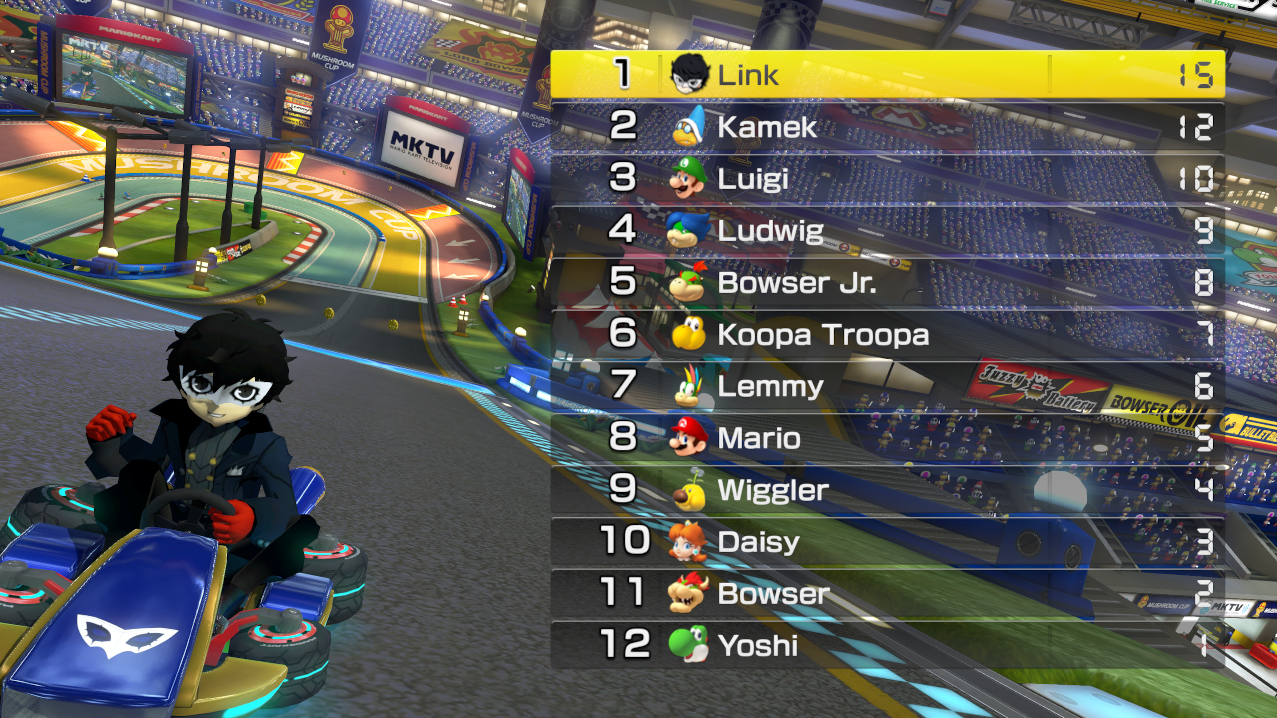 Joker Persona Q2 over Link BotW Mod for Mario Kart 8 Deluxe | MK8D Mods