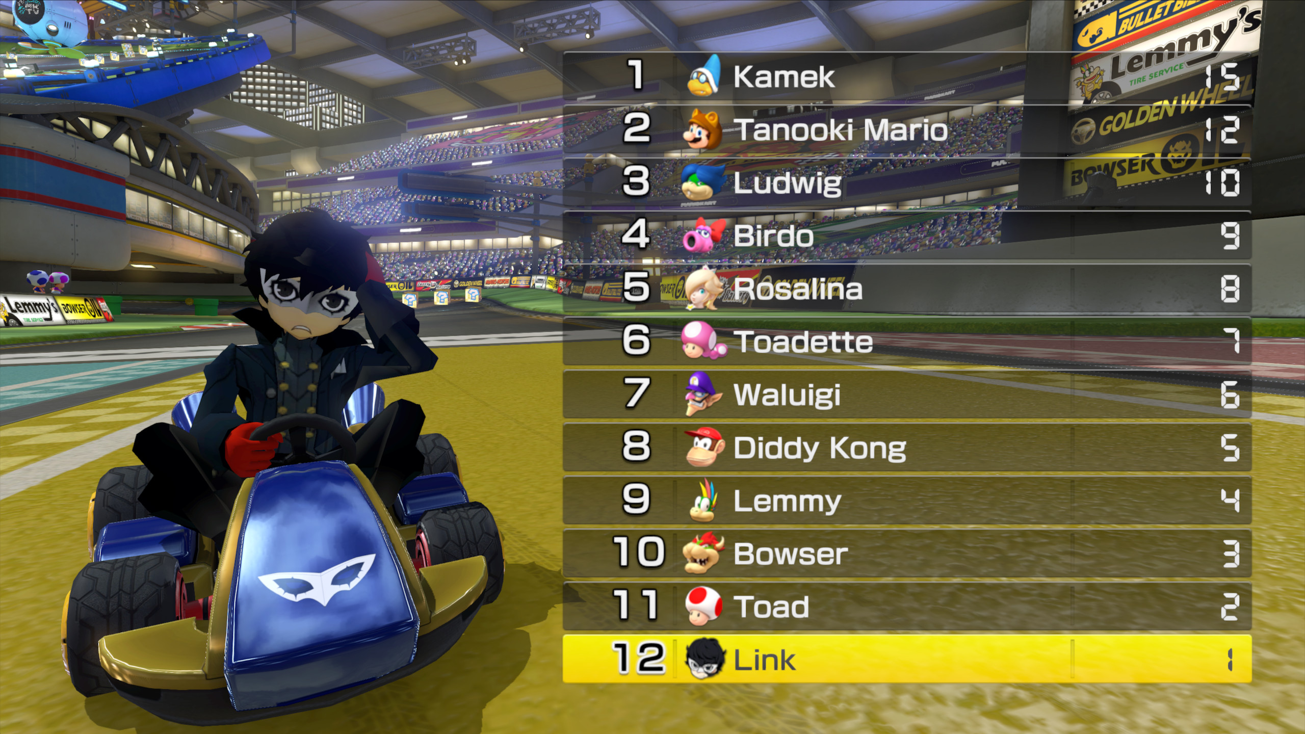 Joker Persona Q2 over Link BotW Mod for Mario Kart 8 Deluxe | MK8D Mods