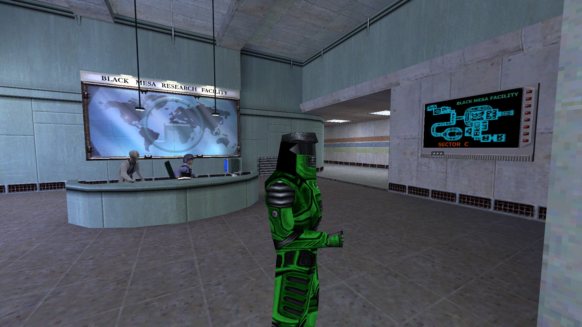 Green HEV Suit Playermodel (with helmet) Mod for Half-Life | HL Mods