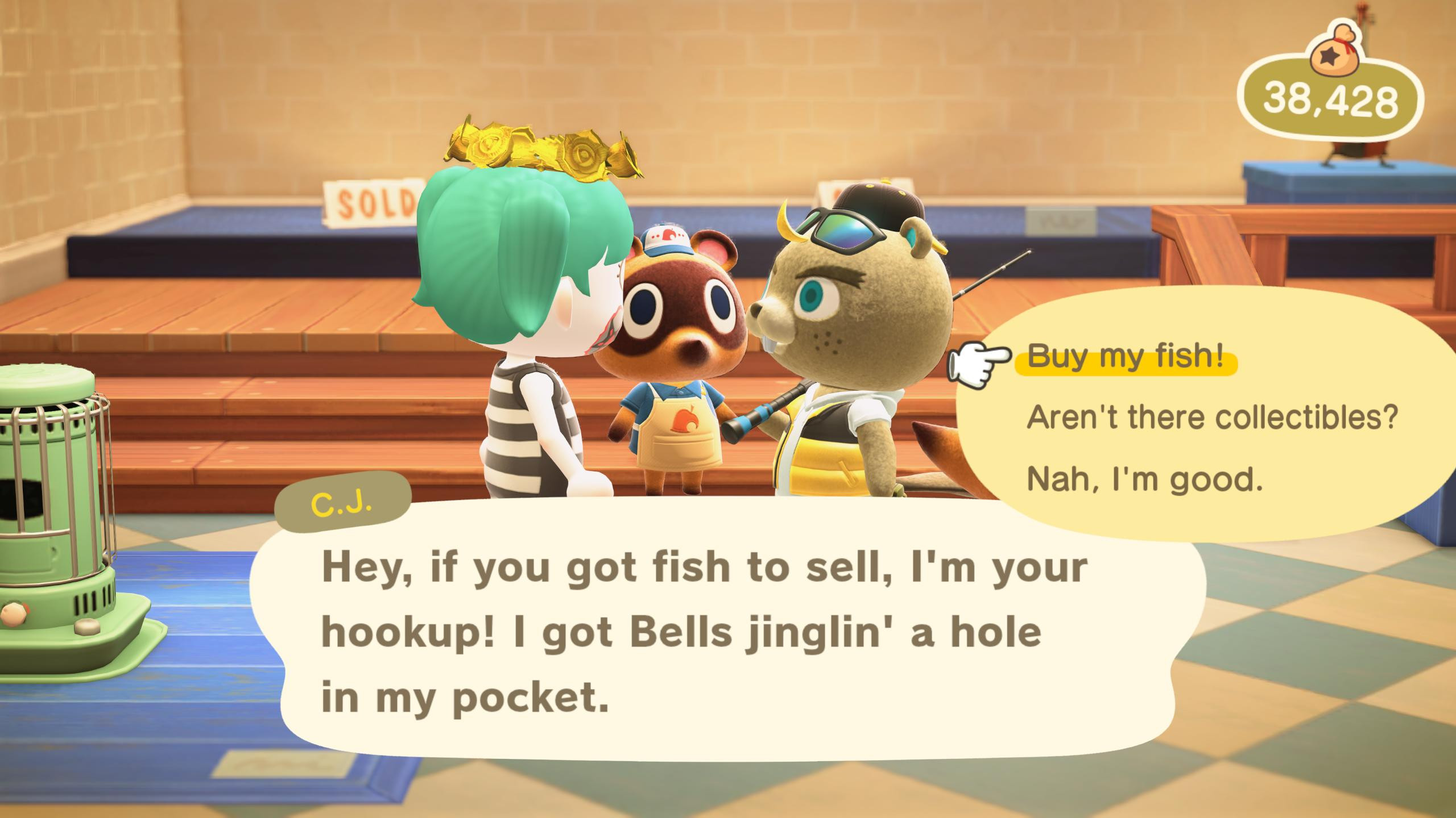 Flick & C.J. Always In Nooks Shop Mod for Animal Crossing: New Horizons ...