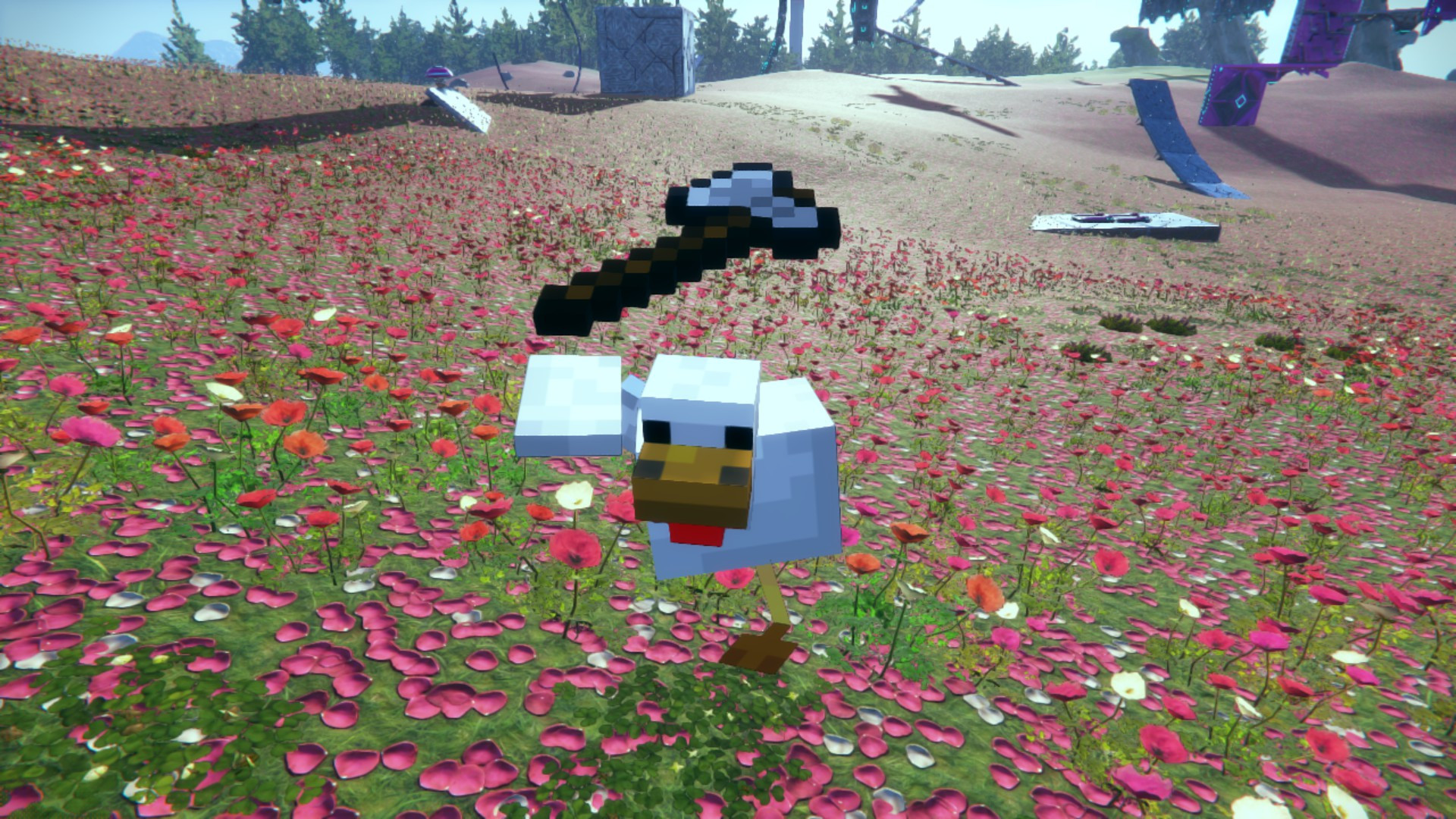 Minecraft Chicken over Amy Mod for Sonic Frontiers | Frontiers Mods