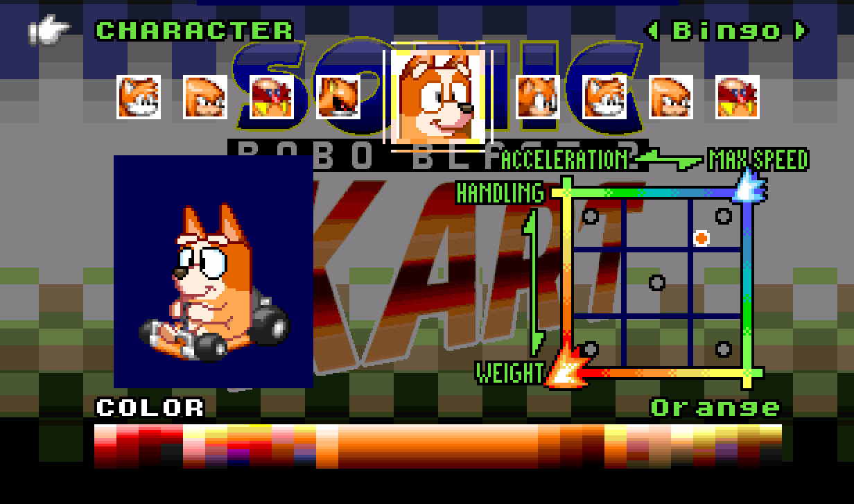 Bluey & Bingo in SRB2K Mod for Sonic Robo Blast 2 Kart | SRB2K Mods