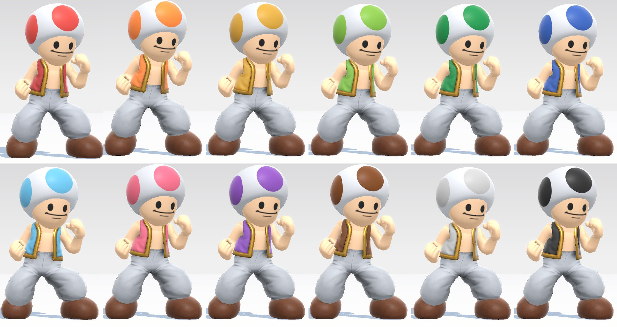 Toad Hat Recolors (Request) Mod for Super Smash Bros. Ultimate | SSBU Mods