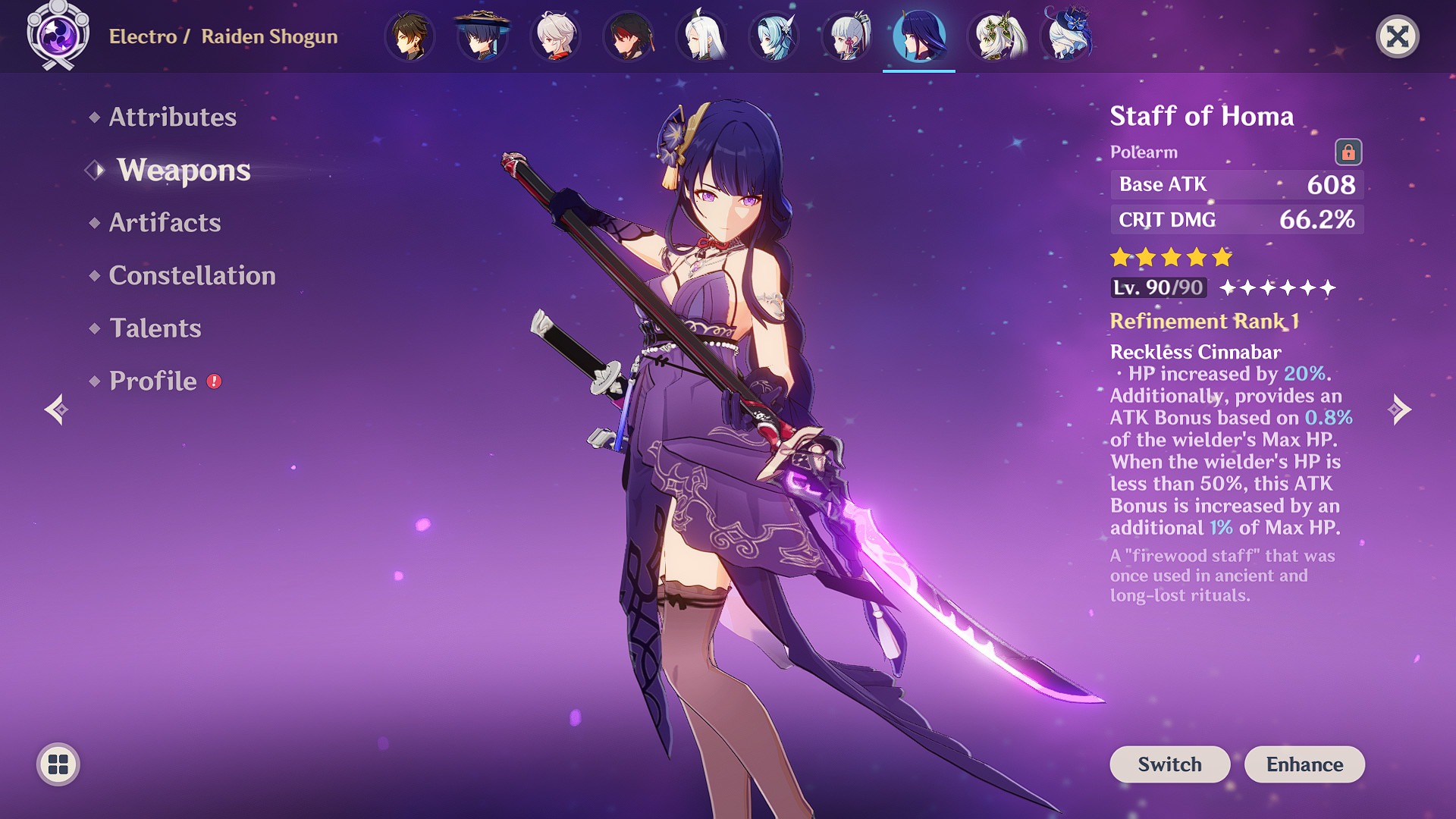 Domain of Sanction (HI3) over Staff 0f Homa Mod for Genshin Impact | GI ...