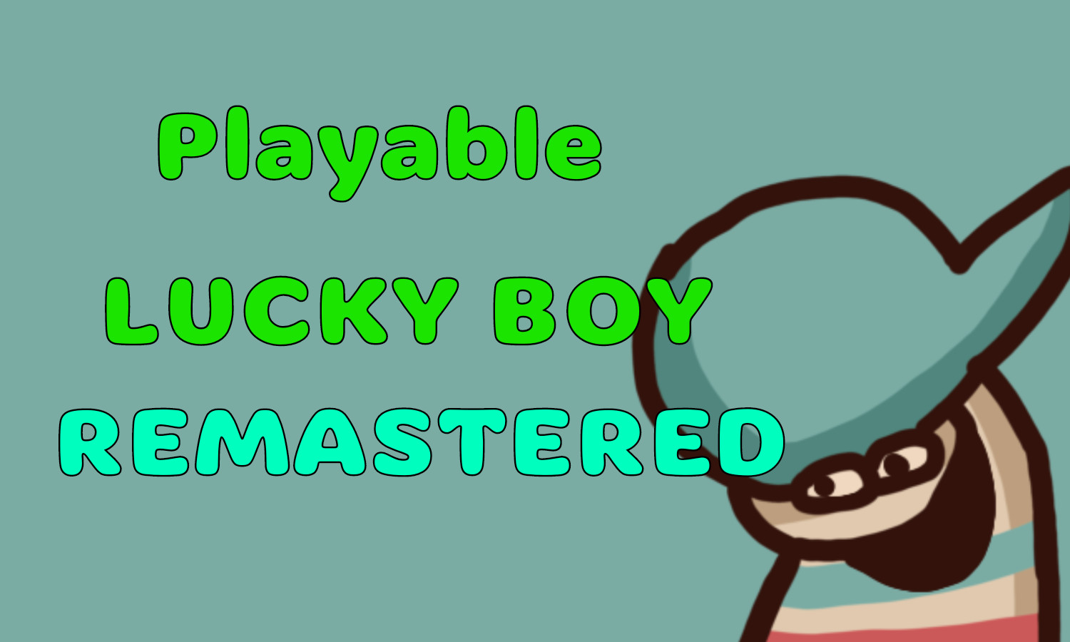 Playable Lucky Boy REMASTERED Mod for Friday Night Funkin' | FNF Mods