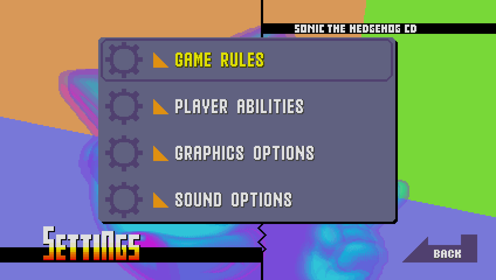 Menu Touchup for Miracle Edition Mod for Sonic CD (2011) | SCD Mods