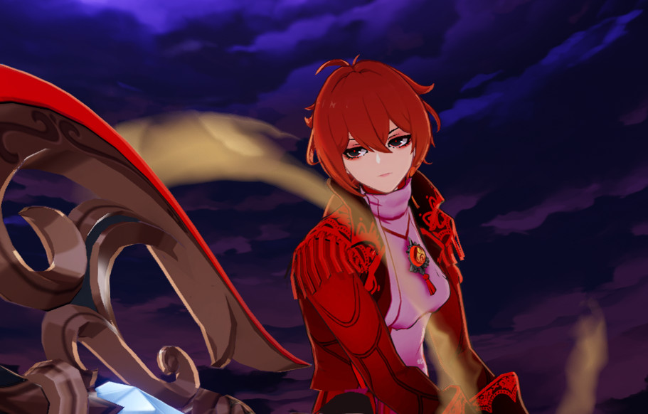 Scarlet Maiden Diluc Mod for Genshin Impact | GI Mods
