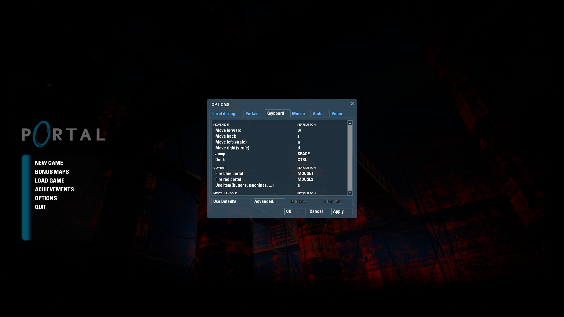 Portal Update Main Menu Mod for Portal | PRTL Mods