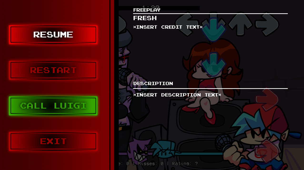 Mario's Madness Pause Menu Mod for Friday Night Funkin' | FNF Mods