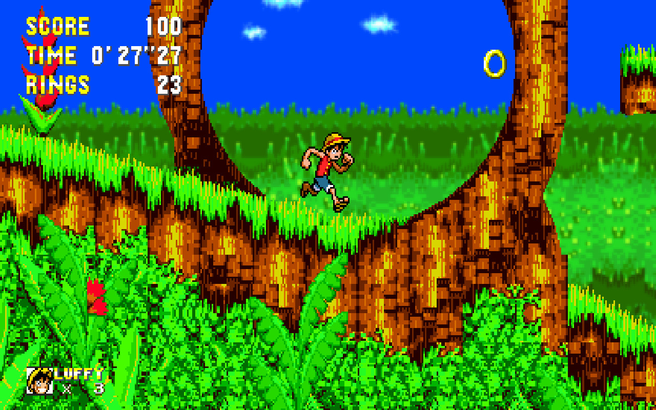 Monkey D. Luffy in Sonic 3 A.I.R. Mod for Sonic 3 A.I.R. | S3AIR Mods