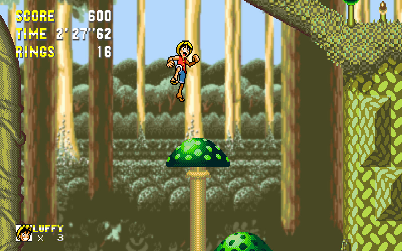 Monkey D. Luffy in Sonic 3 A.I.R. Mod for Sonic 3 A.I.R. | S3AIR Mods