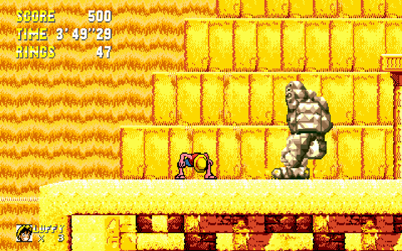 Monkey D. Luffy in Sonic 3 A.I.R. Mod for Sonic 3 A.I.R. | S3AIR Mods