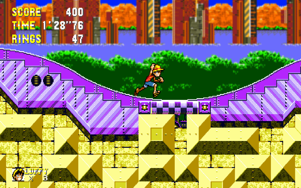 Monkey D. Luffy in Sonic 3 A.I.R. Mod for Sonic 3 A.I.R. | S3AIR Mods