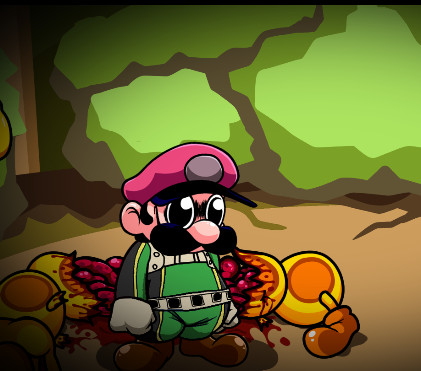 Turmoil wearing Tsuyu's costume Mod for Friday Night Funkin' | FNF Mods