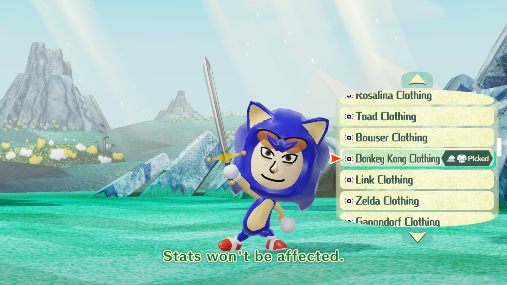 Sonic the Hedgehog Costume Mod for Miitopia (Switch) | Miitopia Mods