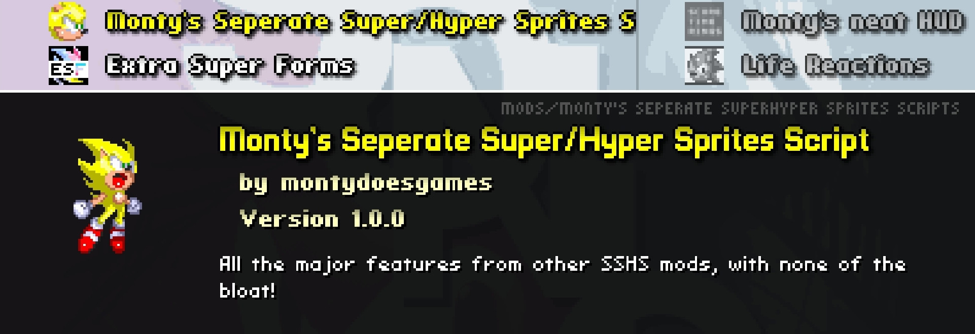 Monty's Seperate Super/Hyper Scripts Mod for Sonic 3 A.I.R. | S3AIR Mods