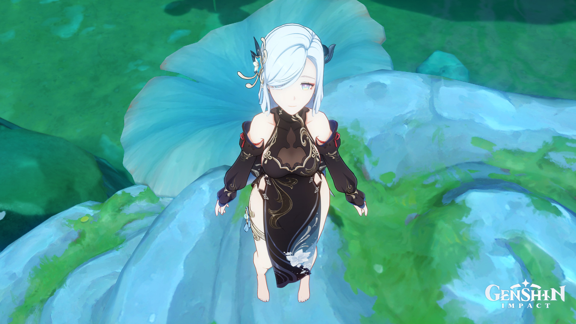 Shenhe Frostflower Dew - Pantsu Barefoot & Sleeves Mod for Genshin ...