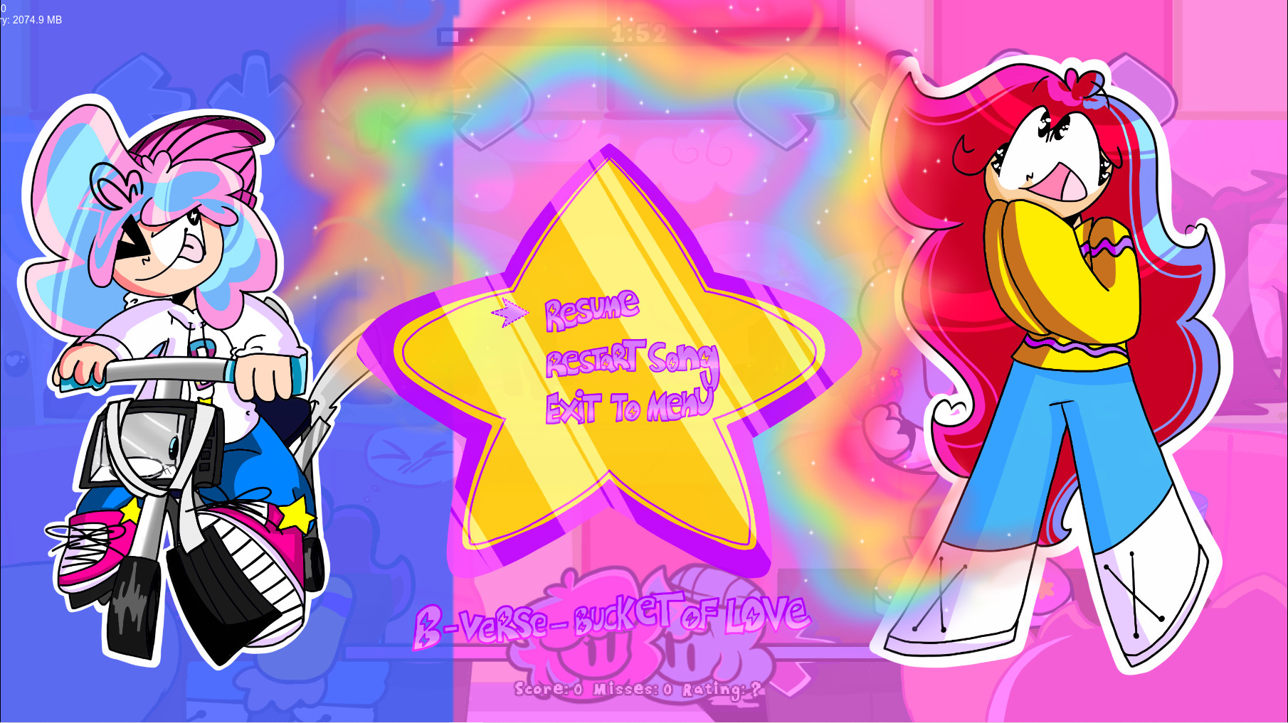 B-verse: welcome to our happy world Mod for Friday Night Funkin' | FNF Mods