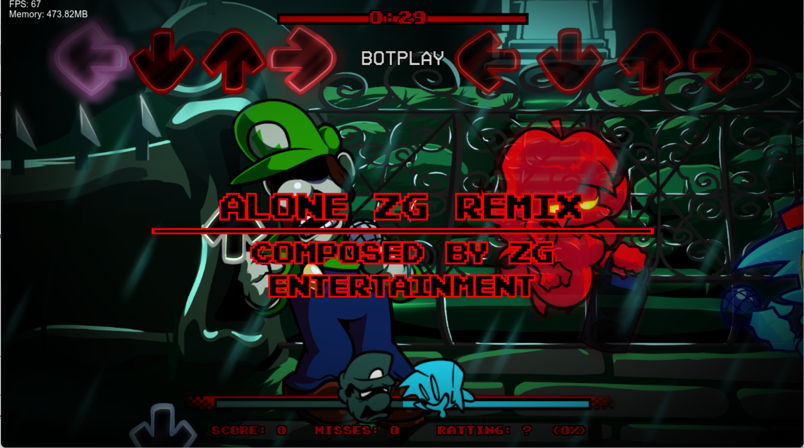 Alone Z.G Remix Mod for Friday Night Funkin' | FNF Mods