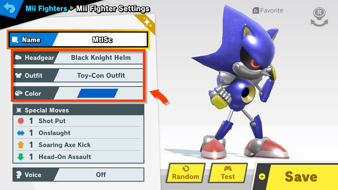Metal Sonic (Runners) Mii Costume Mod for Super Smash Bros. Ultimate ...