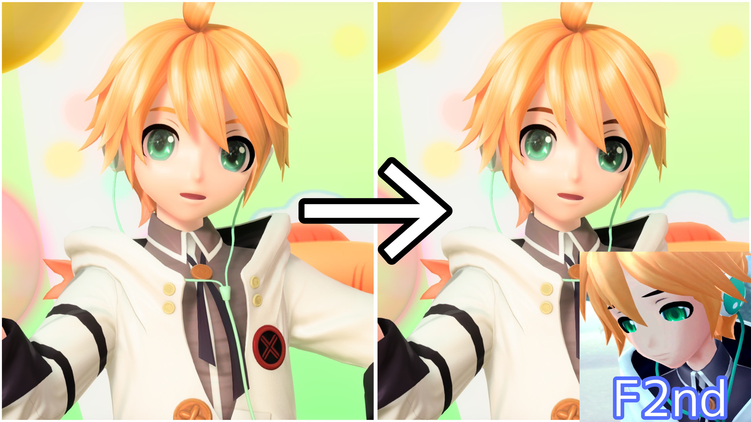 Len White Edge F2nd Eyebrow Color Mod for Hatsune Miku: Project DIVA ...