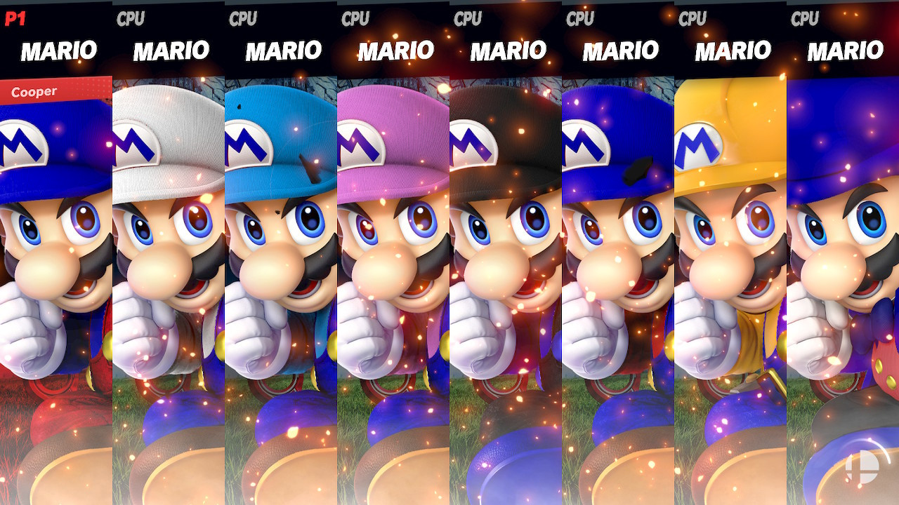 Blue Mario Recolor Pack Mod for Super Smash Bros. Ultimate | SSBU Mods