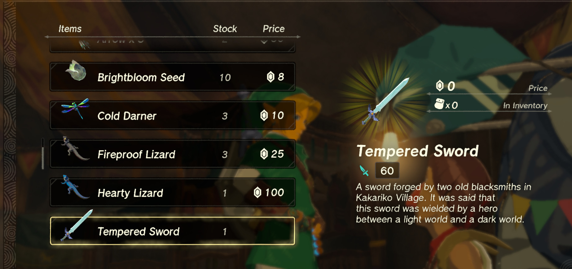 Tempered Sword in alltp Mod for The Legend of Zelda: Tears of the ...