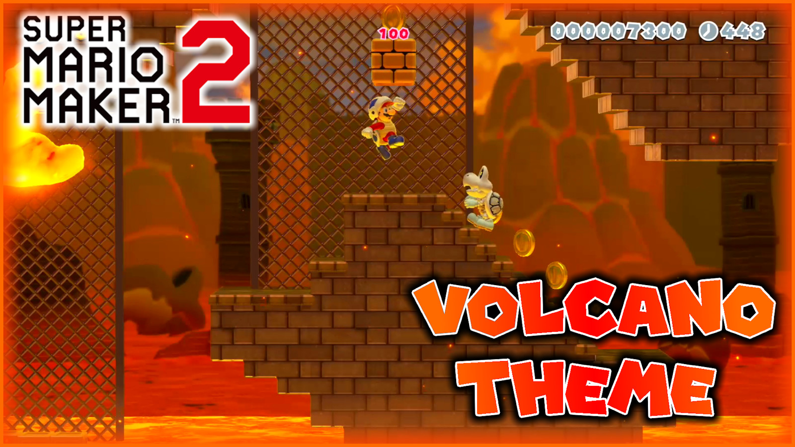 3DW Volcano Theme Mod for Super Mario Maker 2 | SMM2 Mods