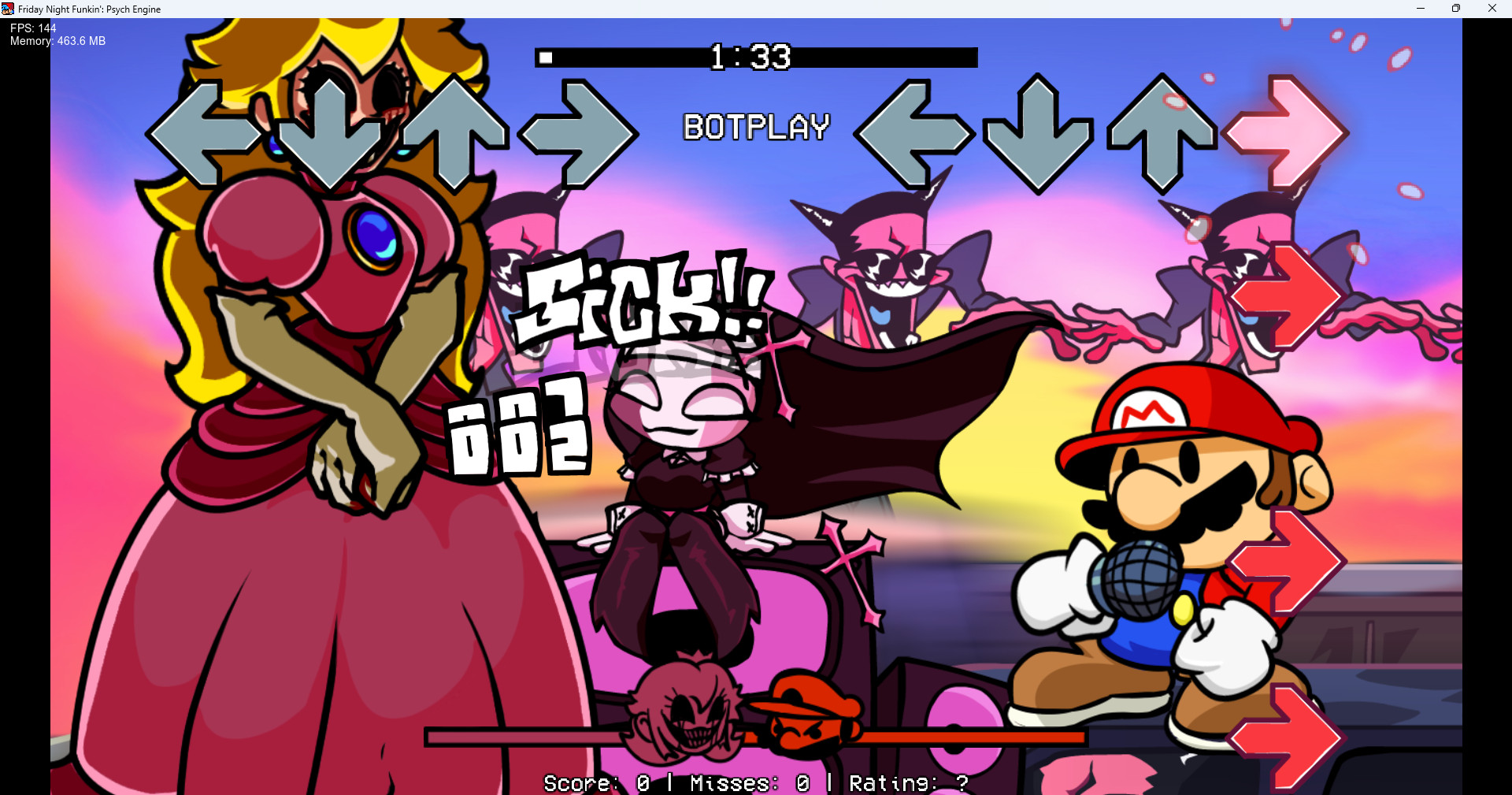 Peach.exe over Mommy Mearest Mod for Friday Night Funkin' | FNF Mods