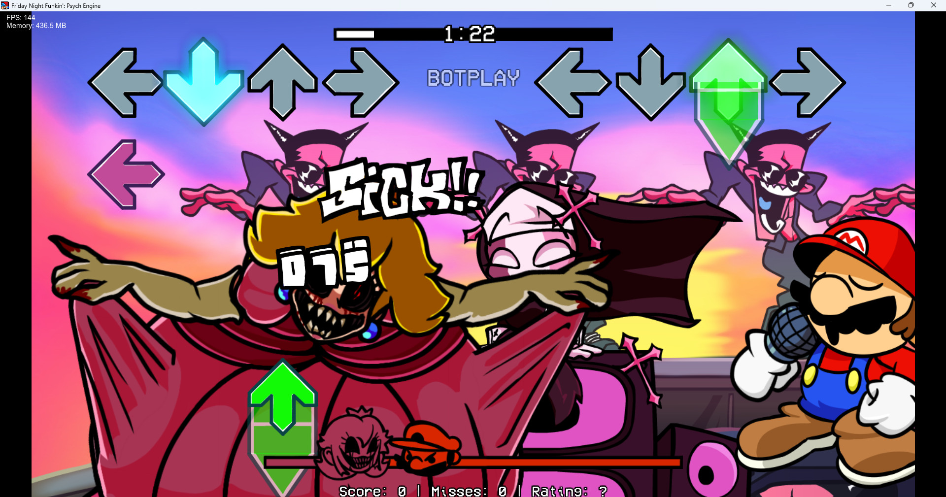 Peach.exe over Mommy Mearest Mod for Friday Night Funkin' | FNF Mods