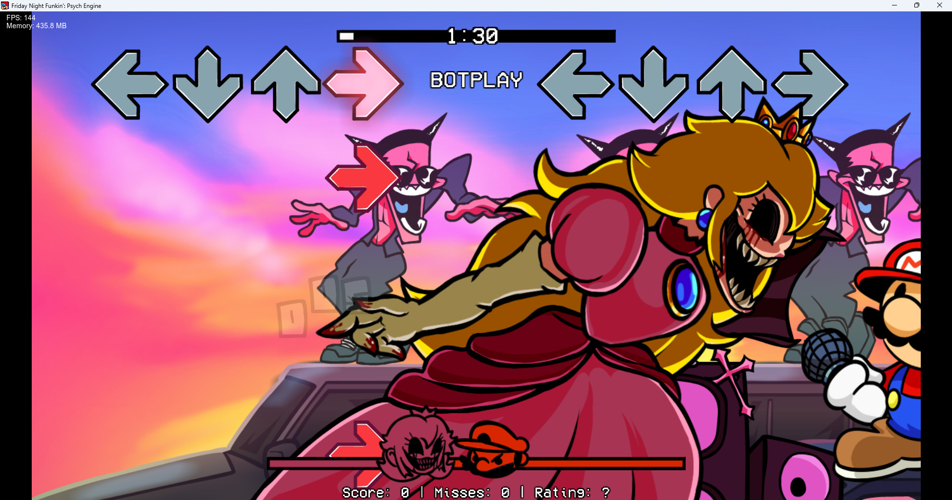 Peach.exe over Mommy Mearest Mod for Friday Night Funkin' | FNF Mods