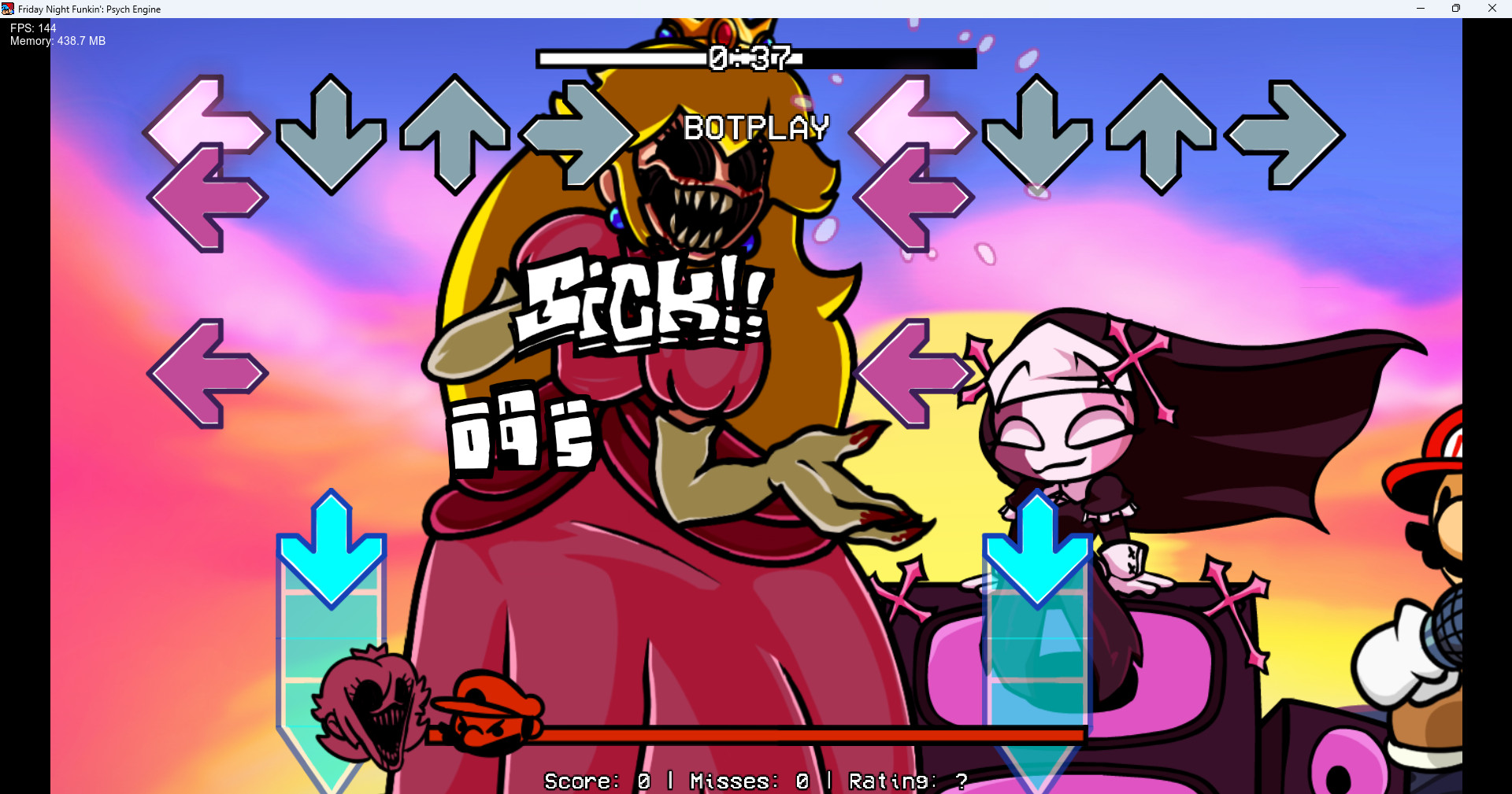 Peach.exe over Mommy Mearest Mod for Friday Night Funkin' | FNF Mods