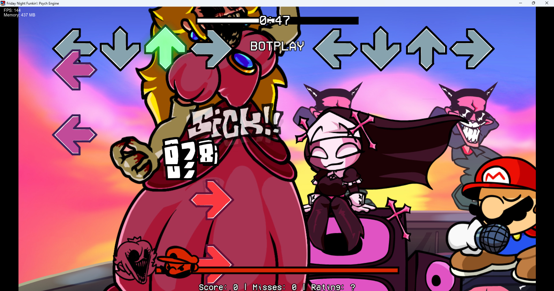 Peach.exe over Mommy Mearest Mod for Friday Night Funkin' | FNF Mods