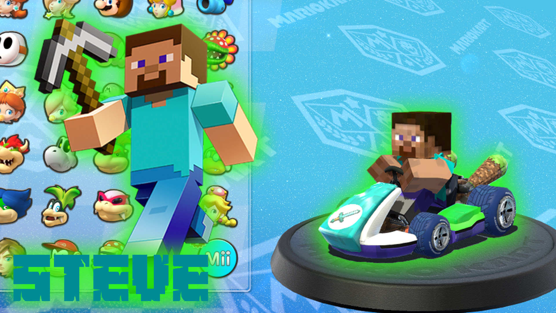 Steve For Mario kart 8 deluxe Mod for Mario Kart 8 Deluxe | MK8D Mods